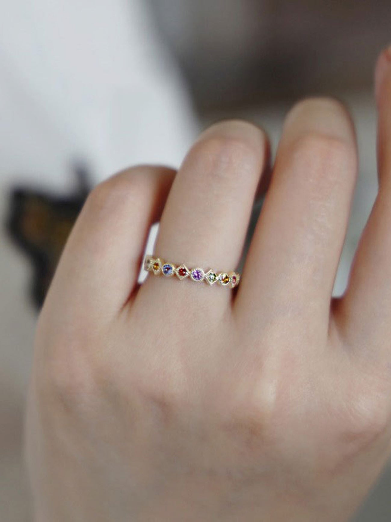 Nhẫn Hở, Đá Sắc Màu Infinity | Thương Hiệu Junie – JUNIE VN